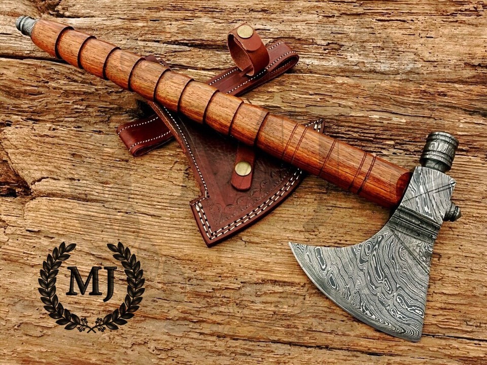 CUSTOM Handmade DAMASCUS STEEL Smoking Pipe TOMAHAWK Axe, HATCHET 17 ...