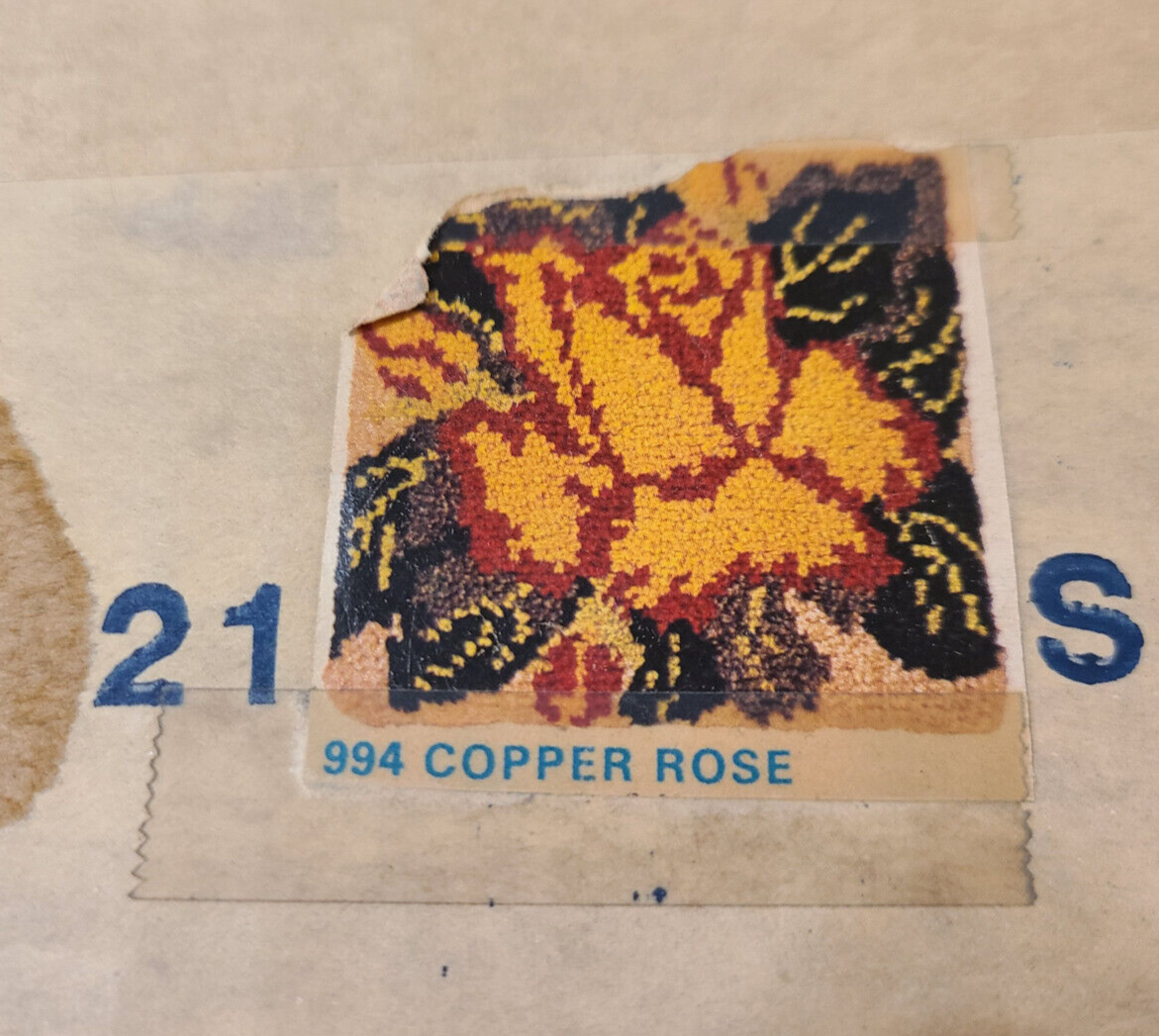 Shillcraft Latch Hook Rug Kit Vintage New In Box COPPER ROSE 994 18" x ...