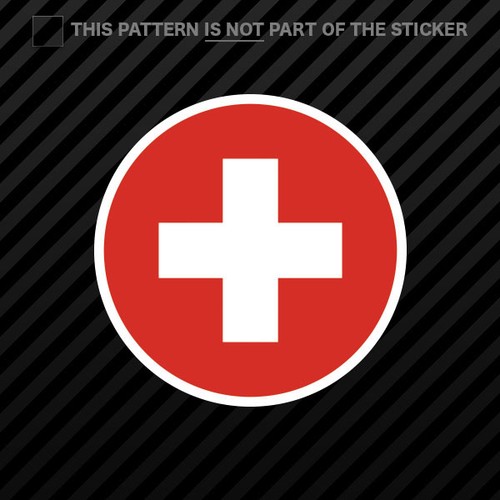 Round Swiss Flag Sticker Self Adhesive Vinyl Switzerland CHE CH | eBay