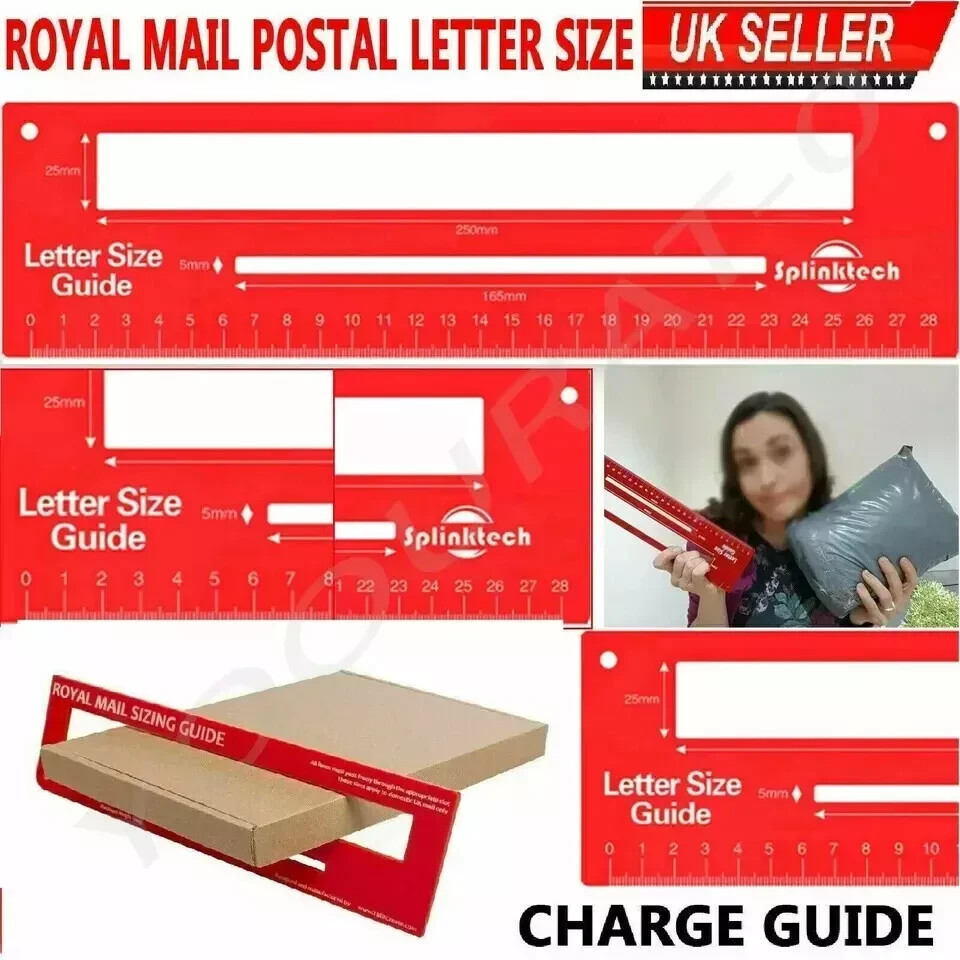 Red Royal Mail PIP PPI Postal Template Letter Size Charge Guide Postage ...