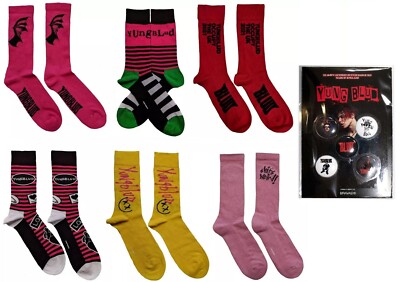 YUNGBLUD - OFFICIAL SOCKS - LOGO BADGE PACK - life on mars SYMBOLS ...
