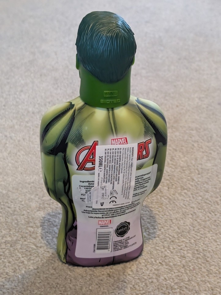MARVEL Hulk 3D Bath & Shower Gel - Figure 3 in 1 Shampoo Conditioner ...