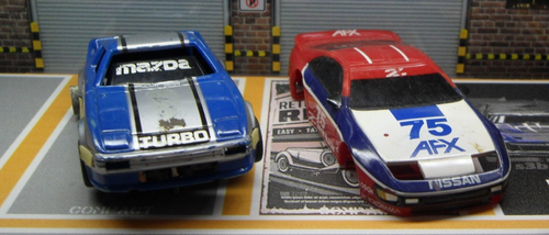 TYCO Mazda RX-7 Turbo Blue Silver Super Circuit HO Slot Car & AFX ...