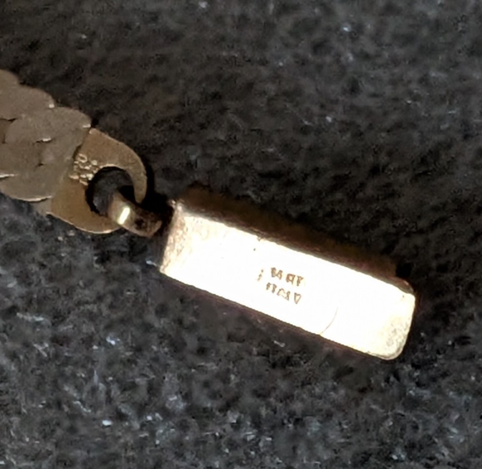 14k Solid Gold Italy Flat V Shaped Herringbone 7" Bracelet Two Toned ...