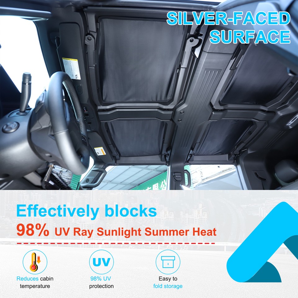 Glass Roof Sunshade Front & Rear Top Windows Sun Shade For Hummer EV ...