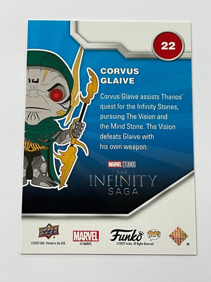 2023 Upper Deck Funko Pop Marvel Infinity Saga - Corvus Glaive ...