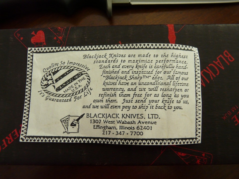 BLACKJACK A.W.A.C. FIXED BLADE KNIFE EFFINGHAM IL USA NEW WITH BOX AND ...