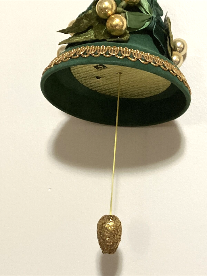 VTG RETRO Schmid Bros. Christmas Musical Bell FLOCKED Mercury Glass ...