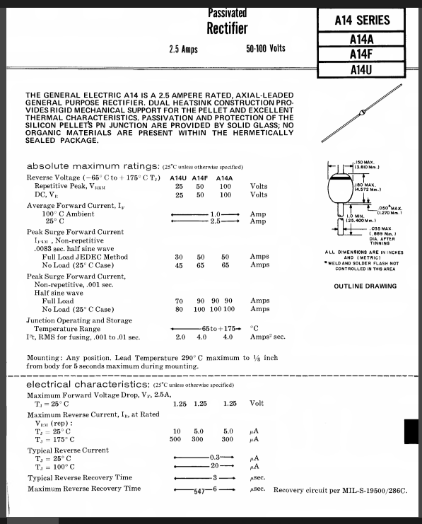 GE A14E Diode. Original. Vintage. Rare (1pc) | eBay