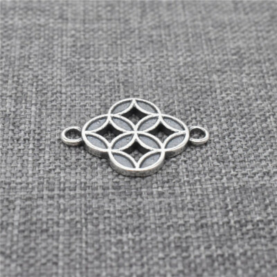 6 Sterling Silver Small Overlap Coin Connectors 925 Silver for Chinese ...