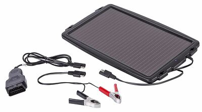 AA Essentials 12V Solar-Powered Car Battery Charger Solar Panel OBD ...