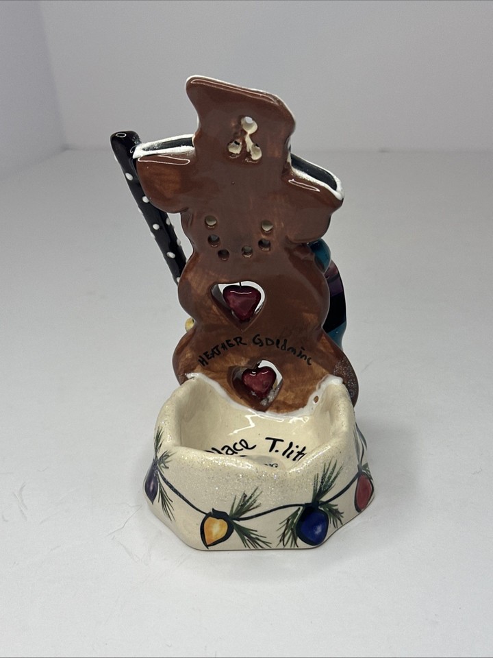 Blue Sky Clayworks Snowman with Broom Tealight Holder Heather Goldminc ...