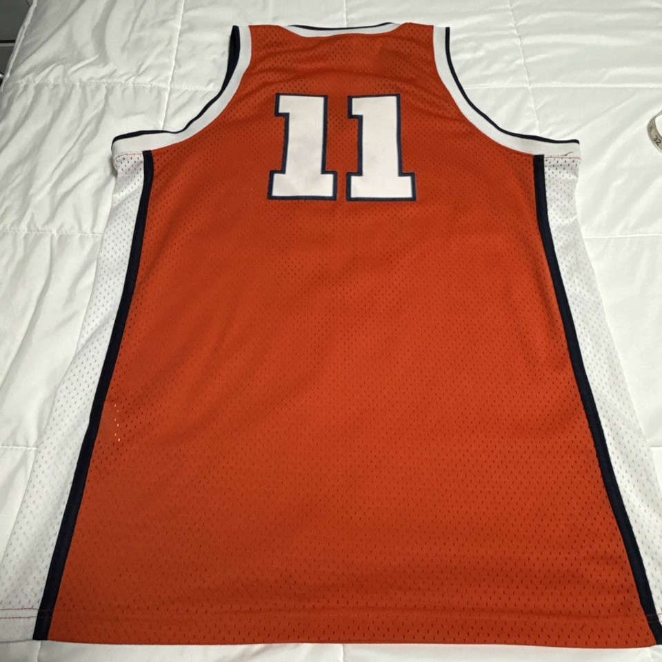 VTG Illinois Fighting Illini #11 NIKE ORANGE SEWN Basketball Jersey SZ ...
