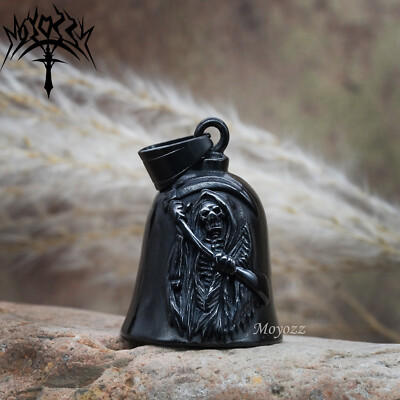 Motorcycle Biker Bell Hanger Goth Death Skull Grim Reaper FITS Harley ...