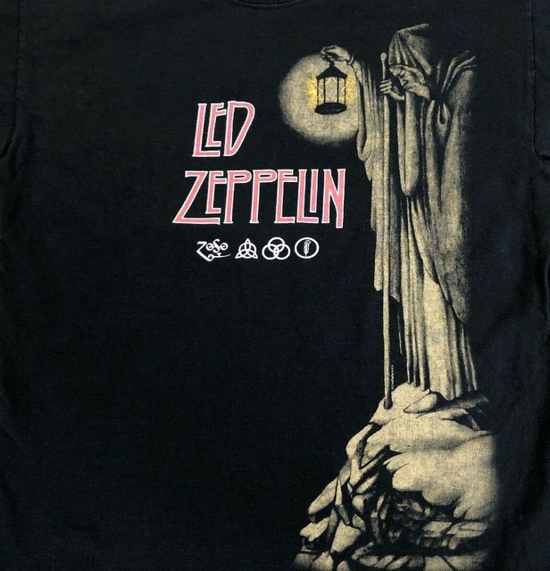 LED ZEPPELIN 🔥2016 LARGE Black T-Shirt Hermit 70s Classic Rock Wizard ...
