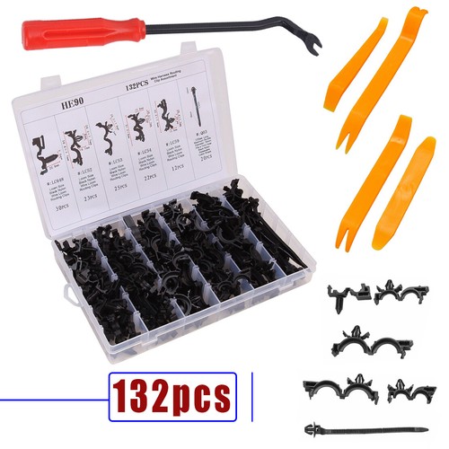 132x Wiring Harness Wire Loom Routing Clips Assortment Convoluted ...