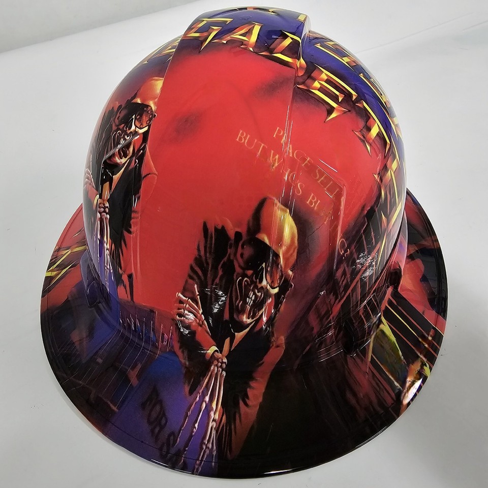 full brim hard hat custom hydro dipped IN MEGADETH PEACE SELLS BUT WHOS ...