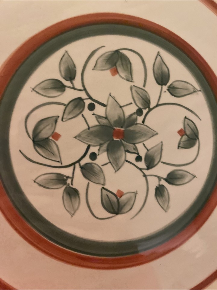 NEW Pfaltzgraff FRENCH QUARTER Pedestal Cake Stand Plate- Green Tan 12 ...