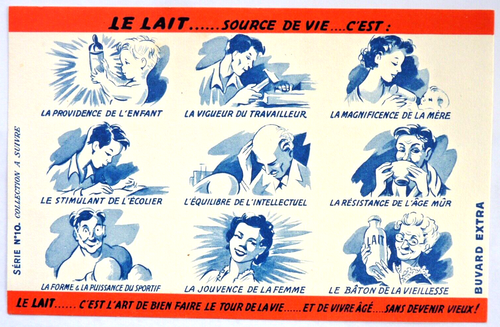 BUVARD - LE LAIT.... SOURCE DE VIE....BÉBÉ, MAMAN, ÉCOLIER, FEMME - SÉRIE N° 10 | eBay