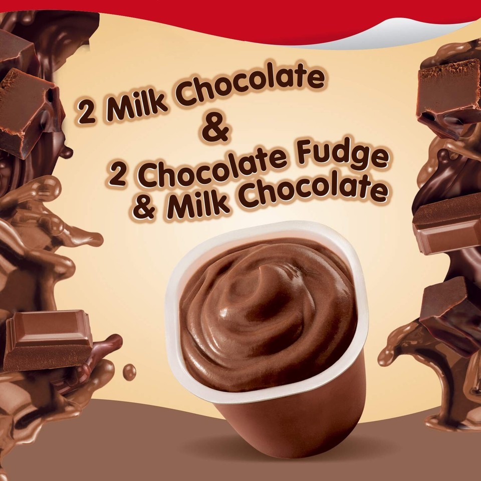 Snack Pack Milk Chocolate and Chocolate Fudge/Milk Chocolate Pudding 4 ...