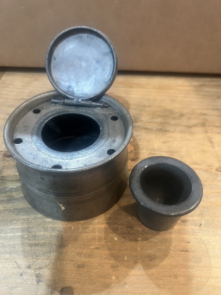 Victorian Ink Pot Pewter Inkwell England Rare Antique Circa 1850s | eBay