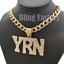 HIP HOP ICED MIGOS LARGE YRN PENDANT & 18" CUBAN CHOKER CHAIN FASHION ...