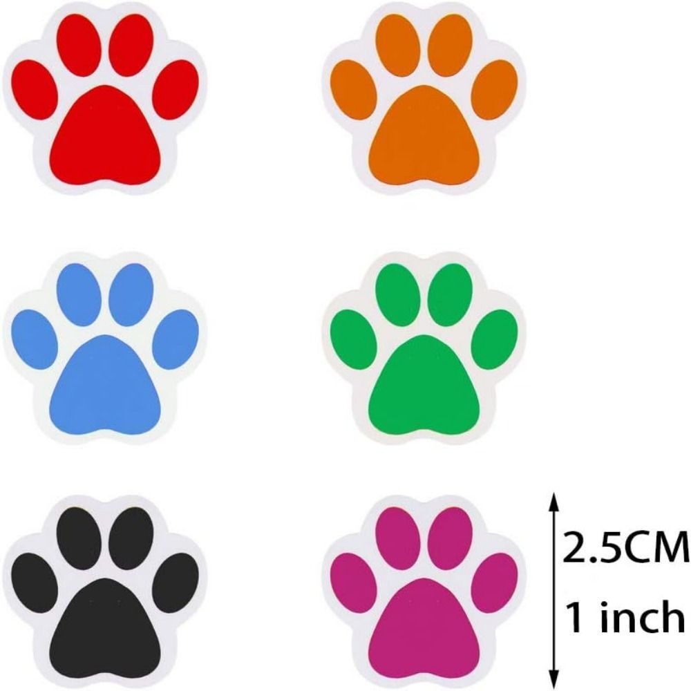 500 pcs 1 Inch Puppy Pet Dog Paw Sticker Dog Paw Hand Account Stickers ...