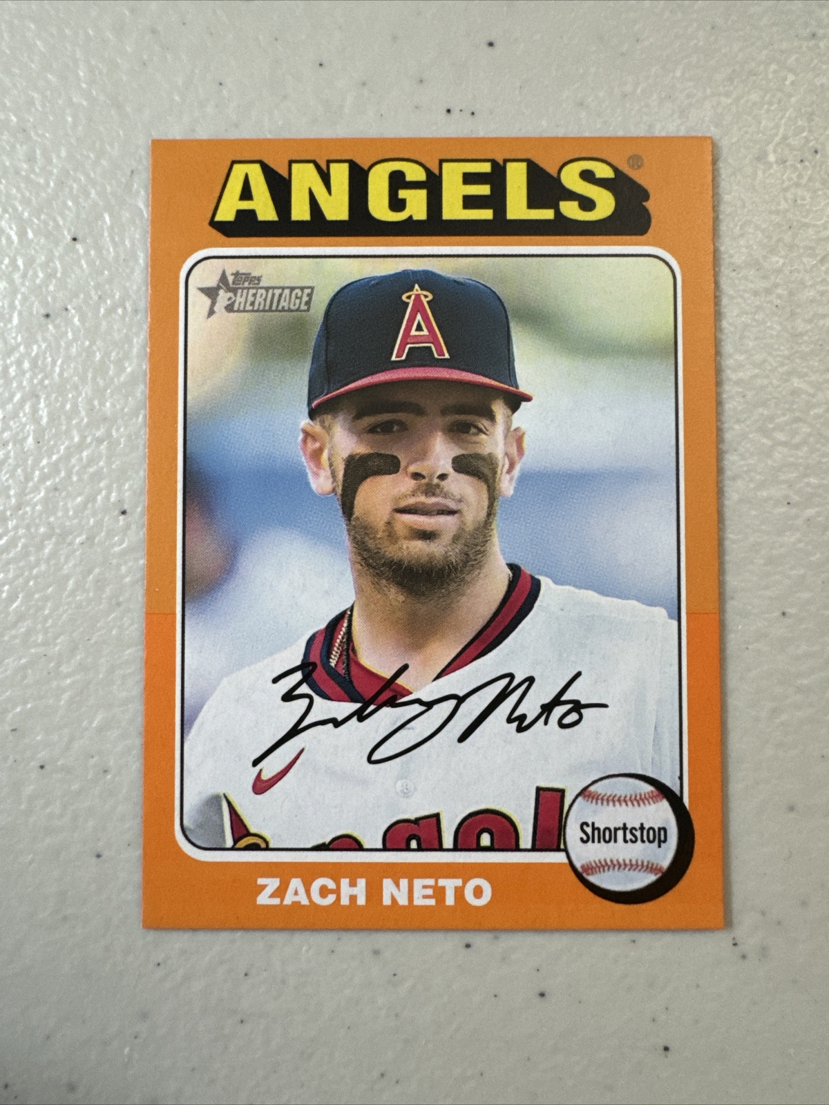 2024 Topps Heritage Mini Zach Neto Orange Border 1/5 Angels 265 | eBay