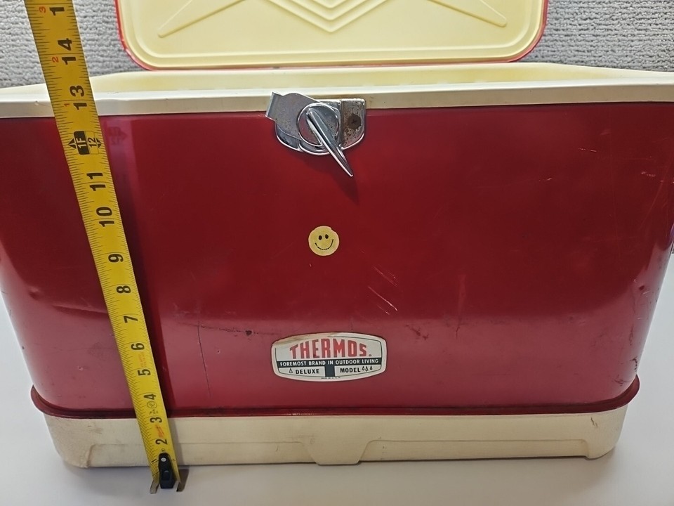 VINTAGE Thermos Cooler Picnic Ice Chest Deluxe Model Red 20 x 13 x 13 ...