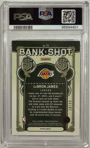 2023-24 Panini Mosaic - Bank Shot Orange Mosaic Prizm #13 LeBron James ...