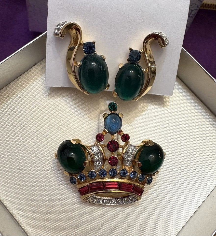 Vtg. TRIFARI Alfred Philippe Design “Coronation Gems” Brooch Jelly ...
