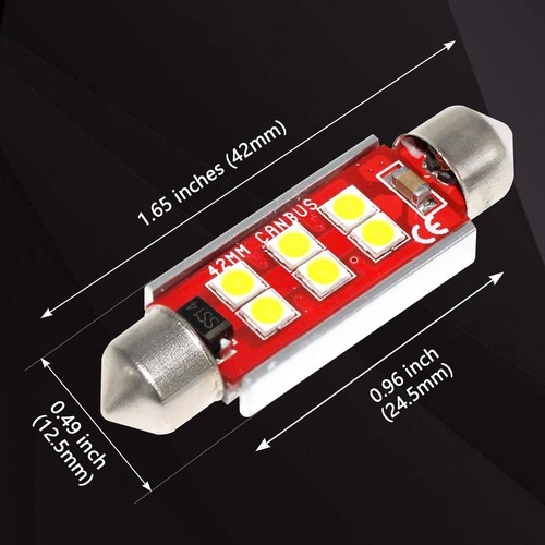 Super Bright 500 Lumens 578 LED Bulb 3030 6-SMD Festoon 41mm 42mm 211-2 ...
