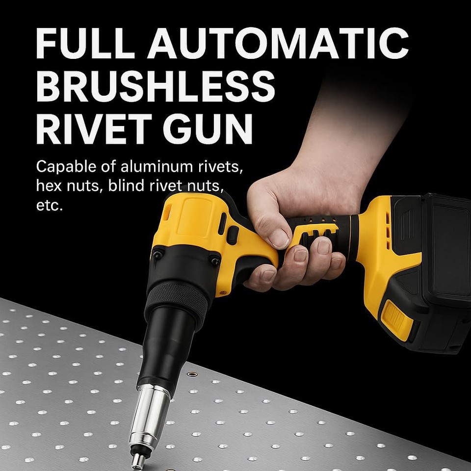 Cordless Rivet Gun Compatible with 20V Battery: Electric Pop Rivet Gun ...