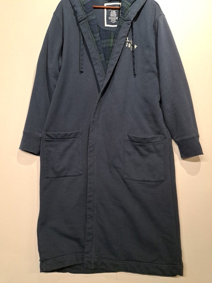 LL Bean Hooded Rugby Robe Flannel Lined | eBay
