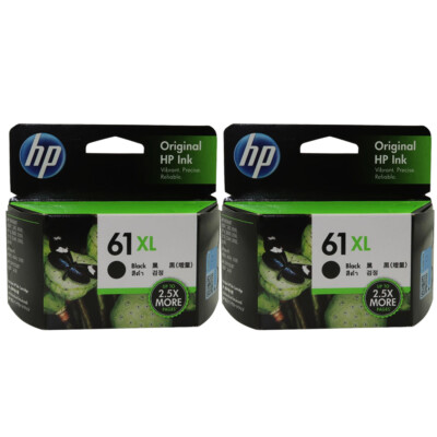 2x HP 61XL High Yield Black Original Ink Cartridge 960 Pages | eBay