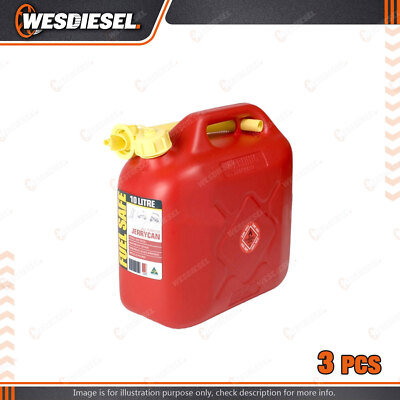 3x Fuel Safe 10L Plastic Jerry Can Red - Safe Storage & Transportation ...