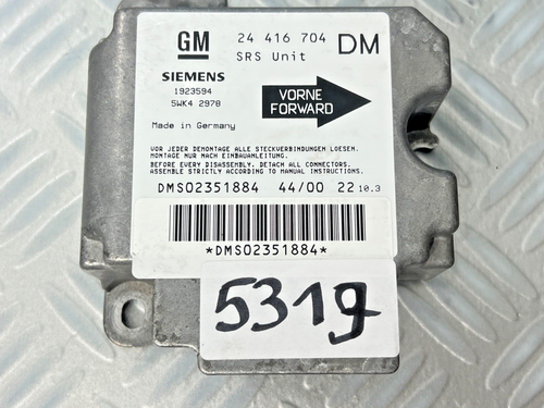 Steuergerät Airbag GM Siemens Opel Zafira 5WK4 2978 24416704 | eBay.de