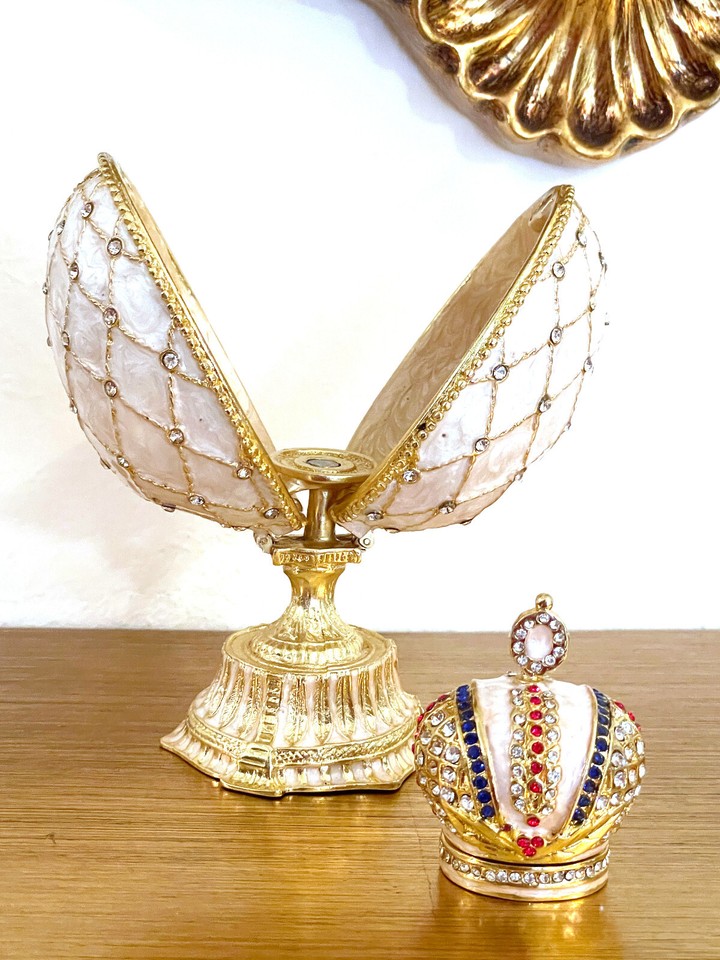 Royal Collection Faberge Eggs Imperial Royal Easter Egg Trinket 24k ...