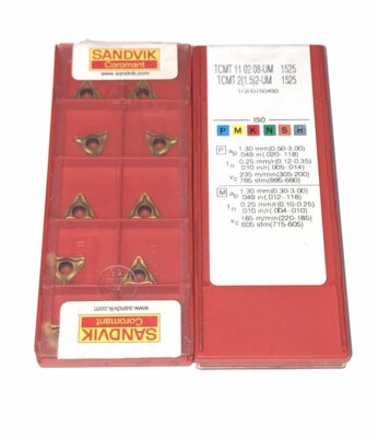10 SANDVIK TCMT 11 02-08-UM / TCMT 2(1.5)2-UM CARBIDE INSERTS 1525 ...