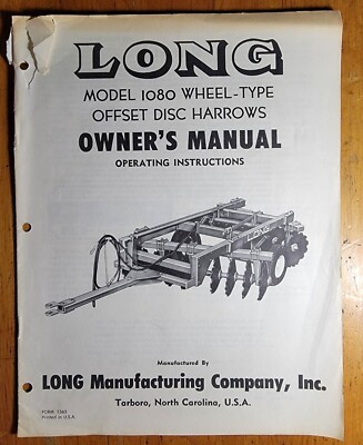 Manuals & Books - Offset Disc Harrow
