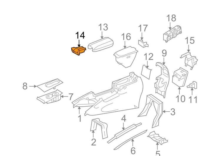 Mercedes-Benz M W164 Armrest Opening Handle A1646800884 Genuine 2008 ...