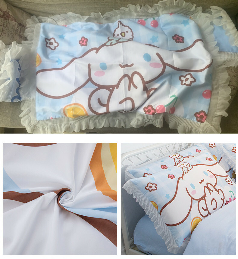 Cinnamoroll Bedding Set Cute Lace Bed Sheet Quilt Cover Single/Double ...