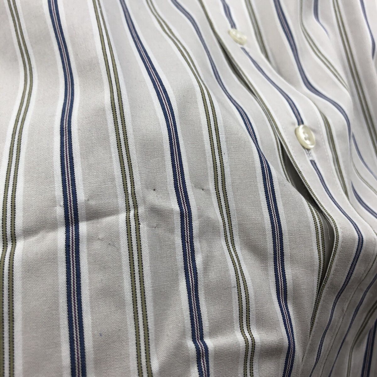 Vintage 90's Yves Saint Laurent YSL Logo Striped Button Up Vintage 90's Yves Saint Laurent YSL Logo Striped Button Up