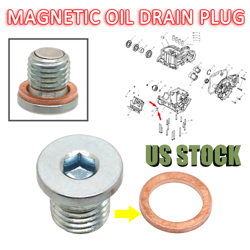 Magnetic Engine Oil Drain Plug Washer For Polaris RZR 800 900 # 7052306 ...