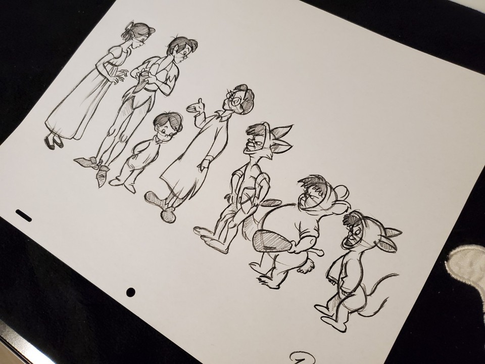 Disney Peter Pan Character Design Sheet Drawing/Sketch Animation Signed ...