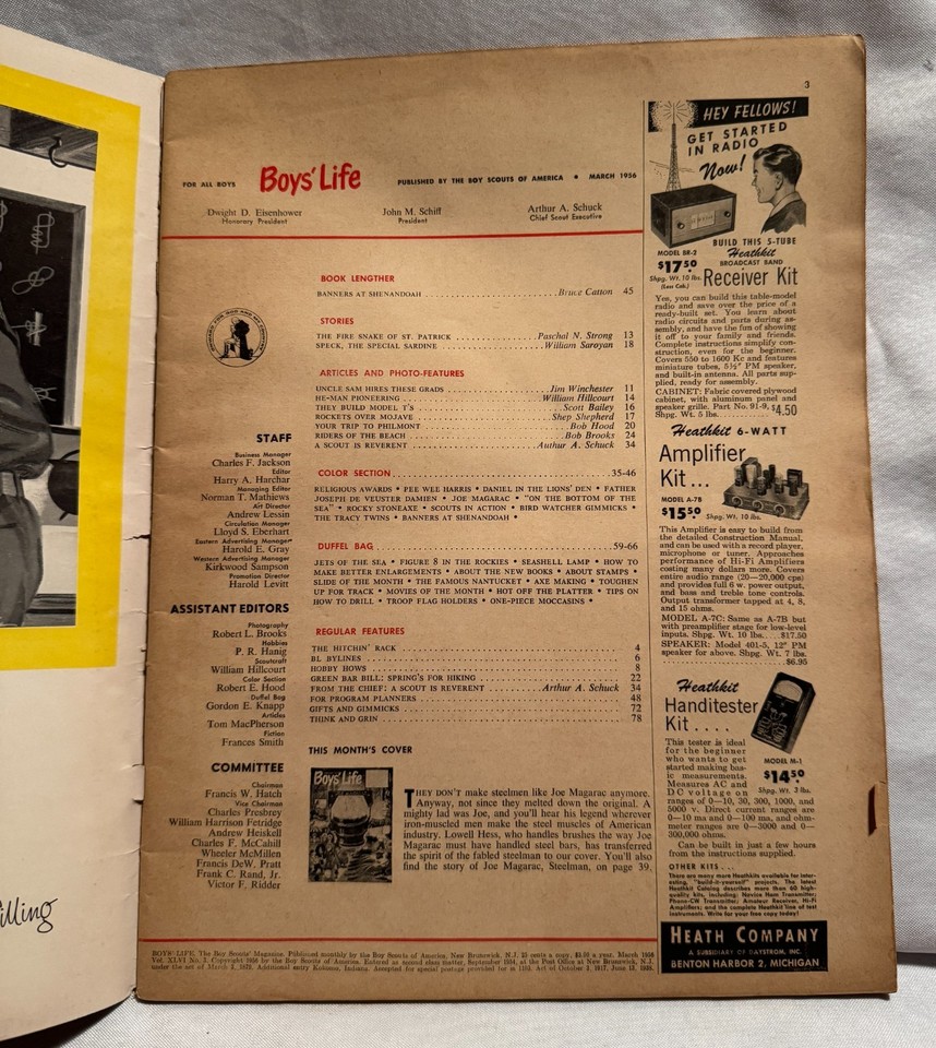 Two Issues of 1956 Boys Life Magazine; January & March | eBay