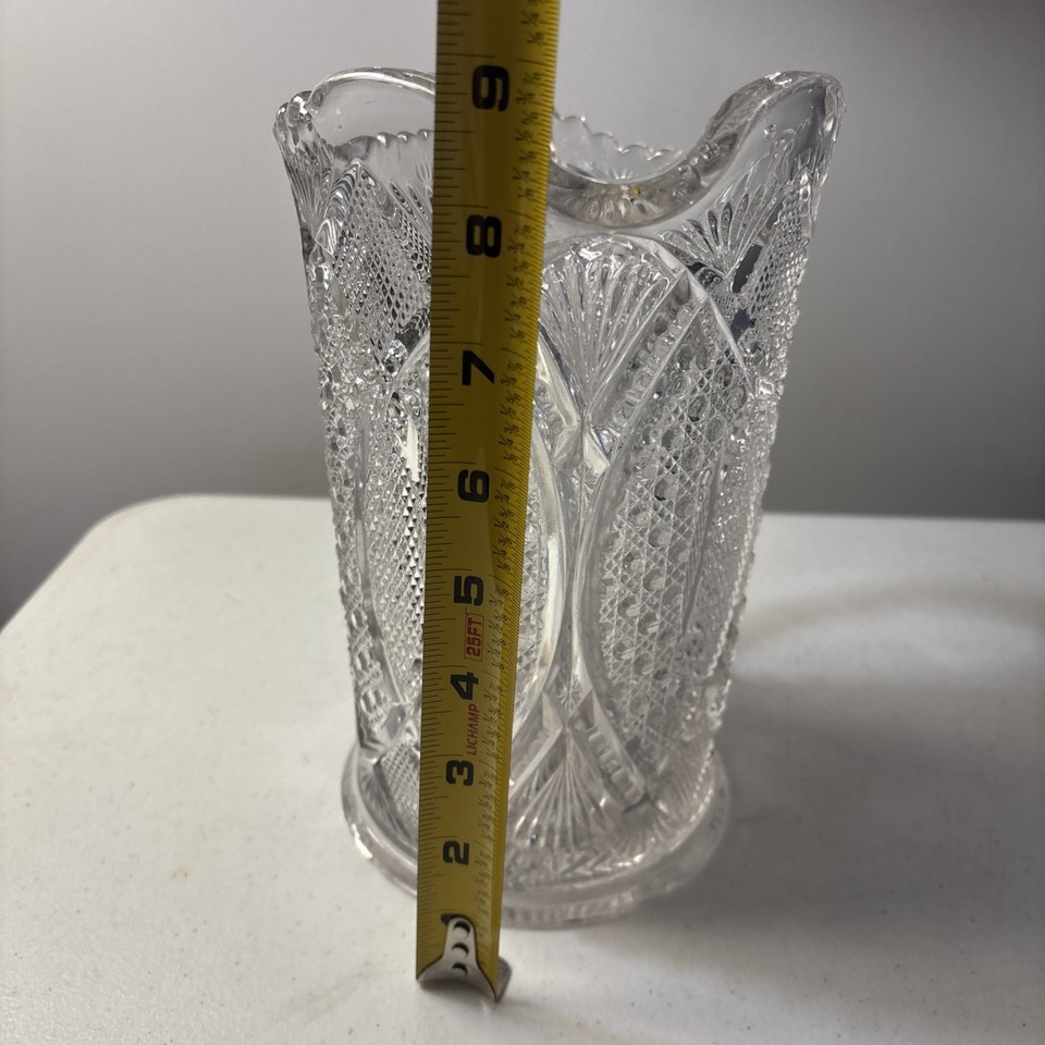 Vintage Pressed Cut Glass Pitcher | eBay