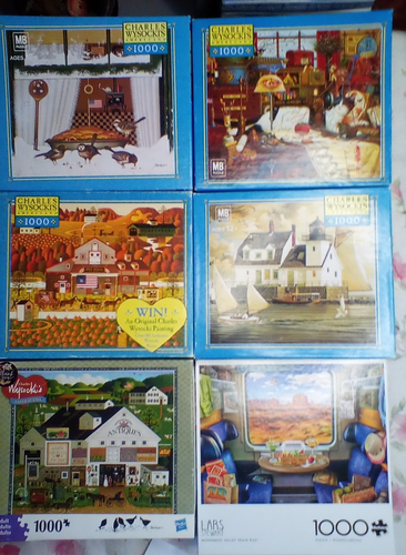 Charles Wysocki Americana Rockland Pie Farms Cat pc Puzzle Lars Stewart ...