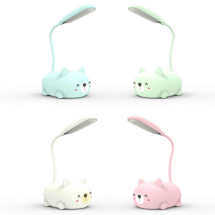 LED Portable Cute Kitten Cat Piggy Bear Lamp Reading Night Light USB ...