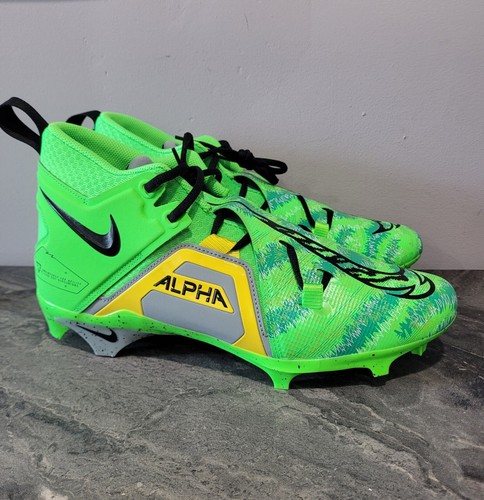 Nike Alpha Menace Pro 3 Razor Sharp Cuts Cleats Men's 11 Green Black ...